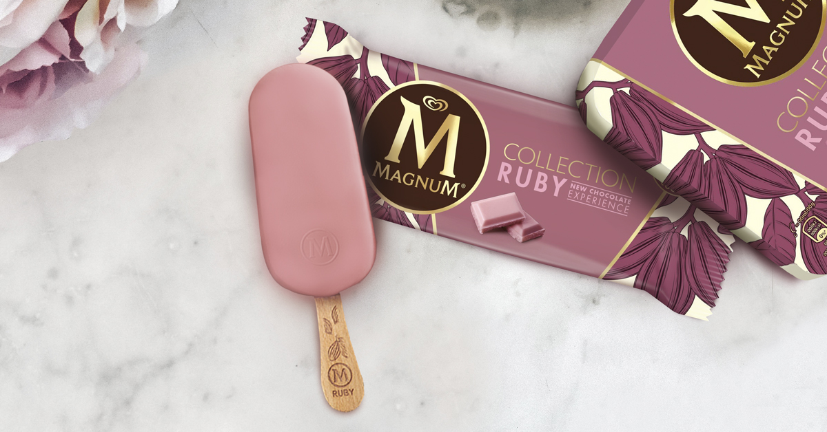 Magnum crée la première glace au chocolat Ruby - ELLE.be